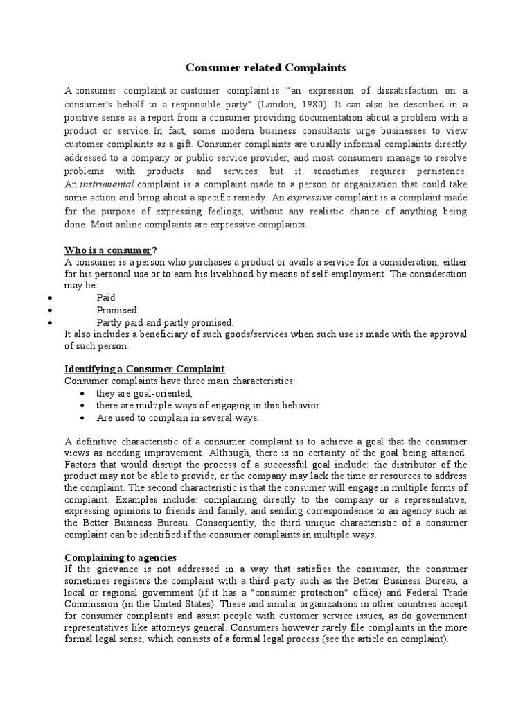 Consumer Complaint Guide | PDF | Public Sphere | Communication