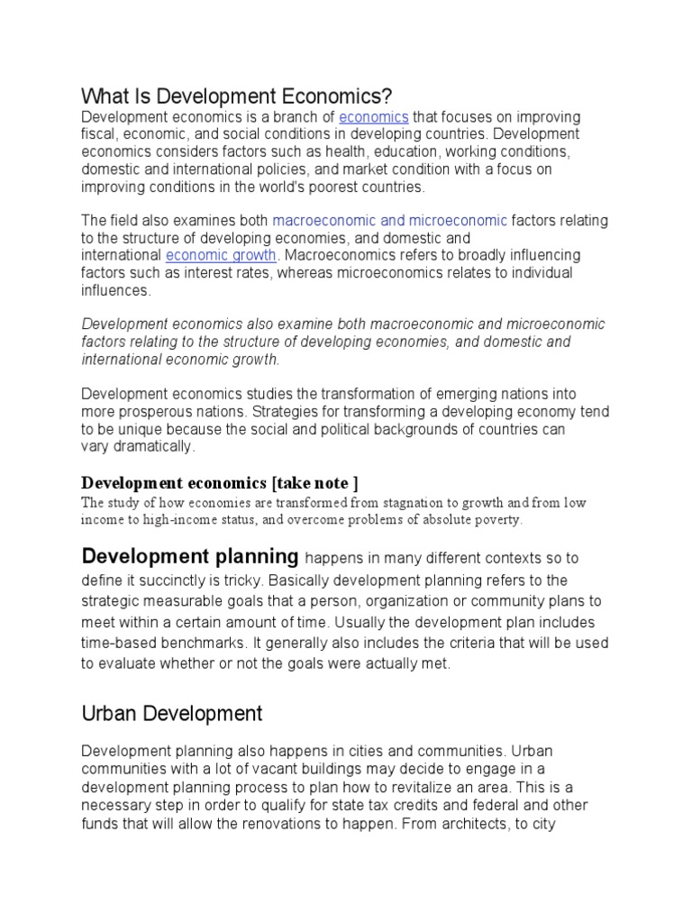 What Is Development Economics? | PDF | Development Economics | Economics