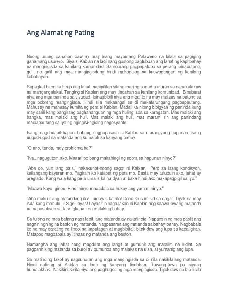 Ang Alamat NG Pating | PDF