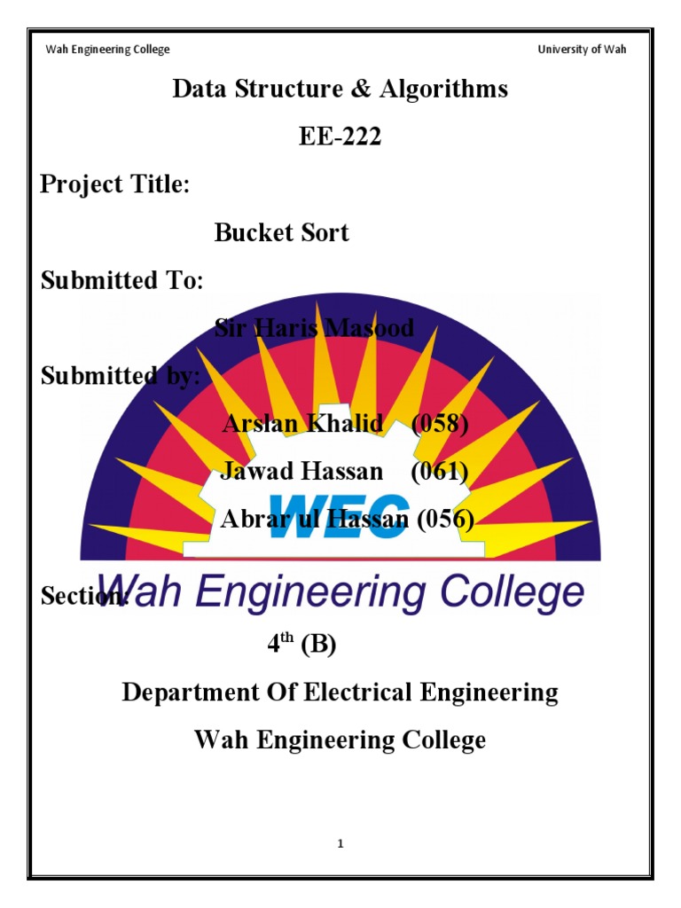 Wah Engineering College University of Wah | PDF | Algorithms And Data ...