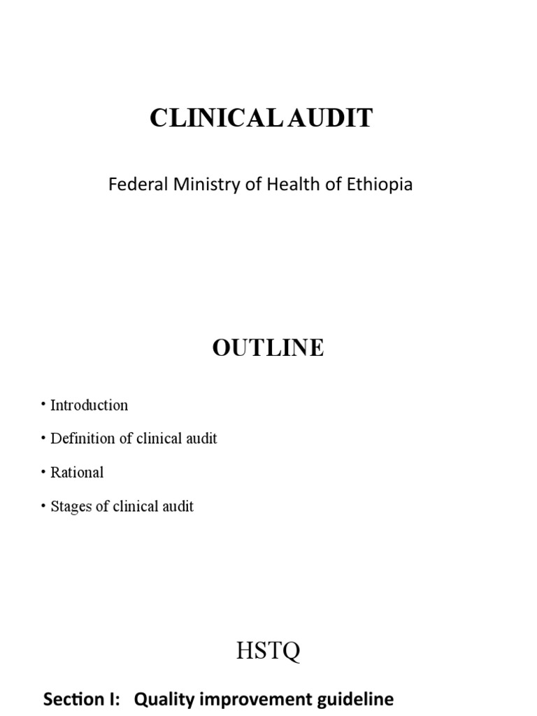 Clinical Audit: Federal Ministry of Health of Ethiopia | Download Free ...
