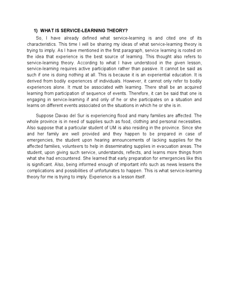 Service Learning Theory