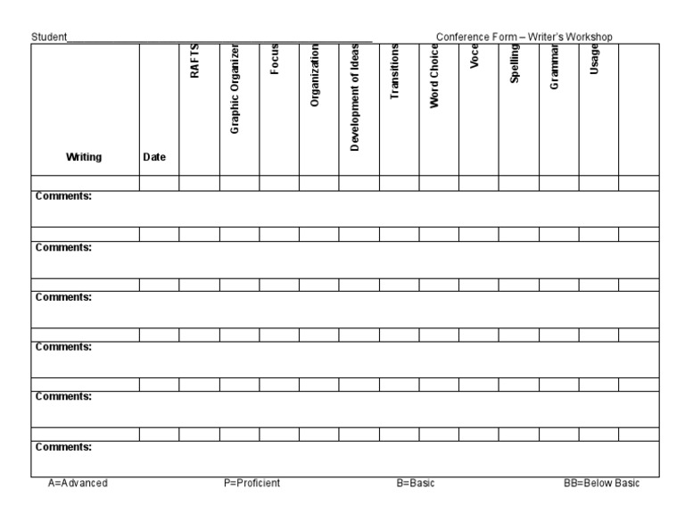 Student - Conference Form - Writer's Workshop | PDF