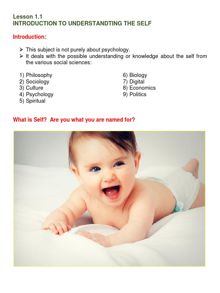 C1 Lesson 1.1 Introduction To Understanding The Self | PDF