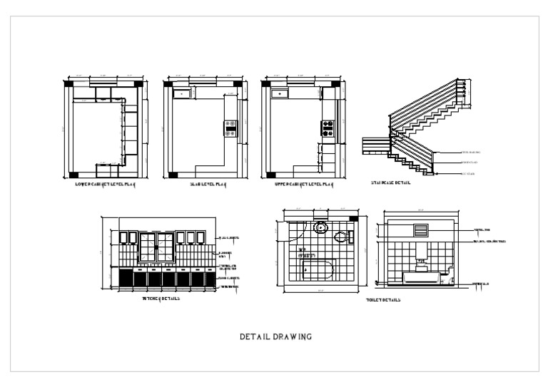 Detail Drawing: Lower Cabinet Level Plan Slab Level Plan Upper Cabinet ...