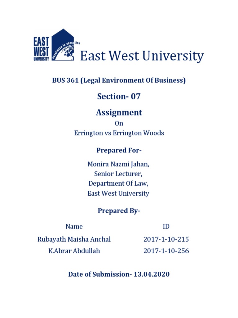 Errington vs Errington Woods Case Analysis | PDF | Mortgage Loan ...