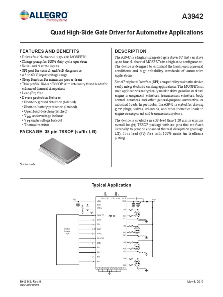 Quad High-Side Gate Driver For Automotive Applications: Description ...