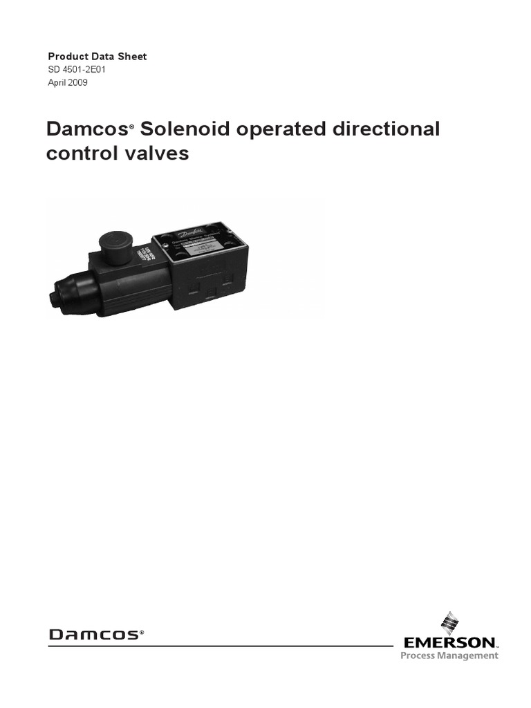 Product Data Sheet Damcos Solenoid Operated Directional Control Valves ...