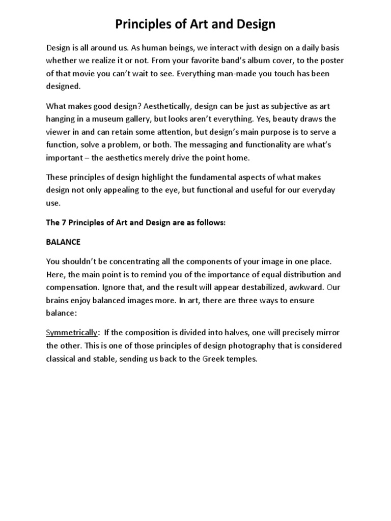 Design Principles for Creatives | PDF | Composition (Visual Arts ...
