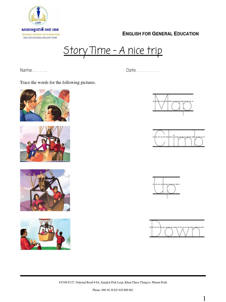 A Pleasant Journey: Tracing Words Related to a Recreational Excursion | PDF