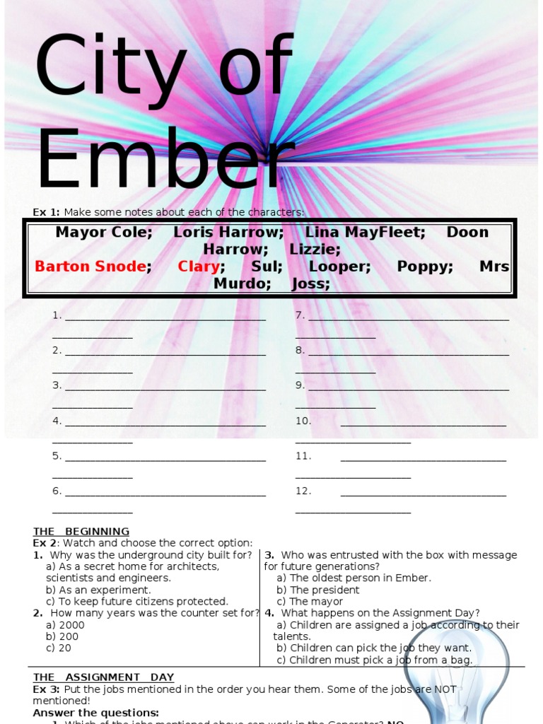 The City of EMBER - Movie Worksheet | PDF