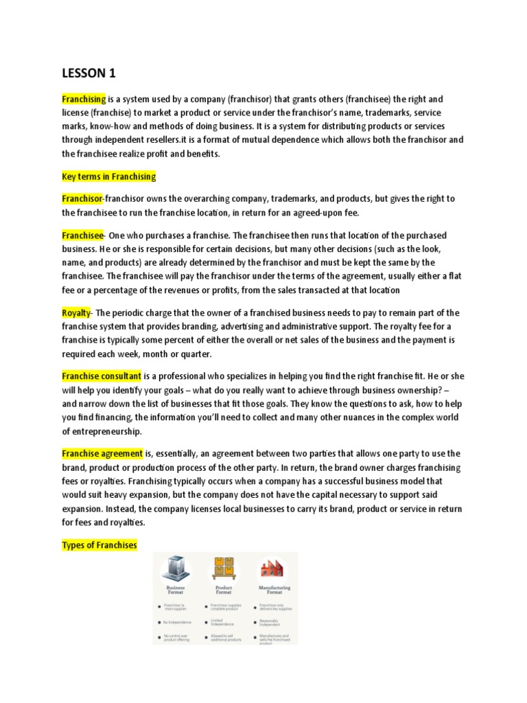 LESSON 1 5 Franchising | PDF | Business