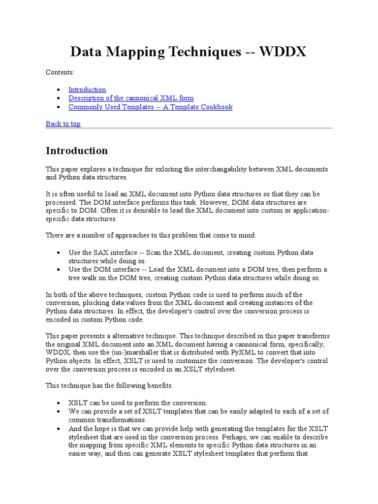 Data Mapping Techniques | PDF | Business | Xslt
