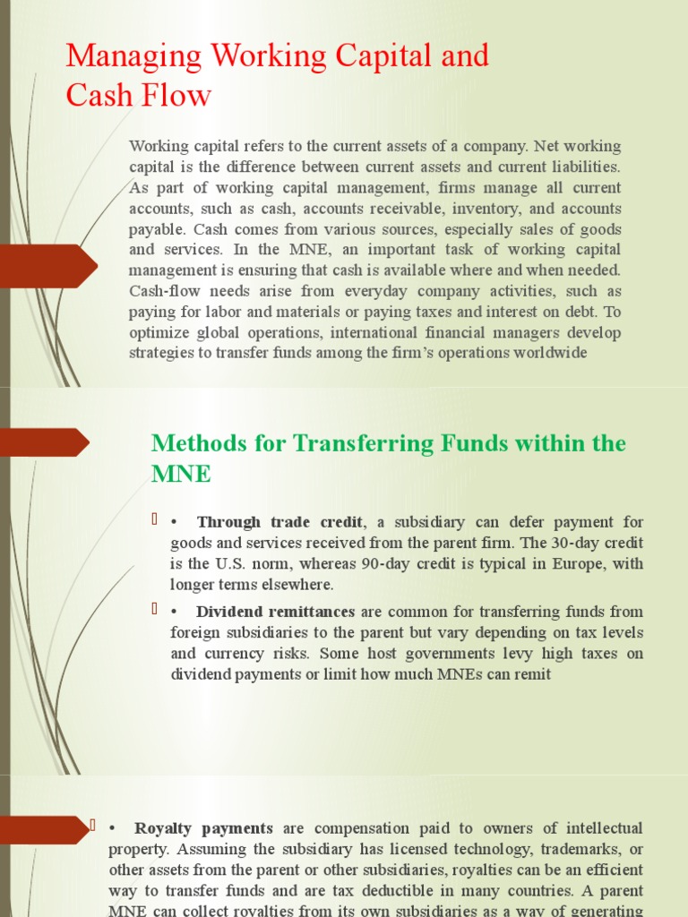 Managing Working Capital and Cash Flow | Download Free PDF | Working ...