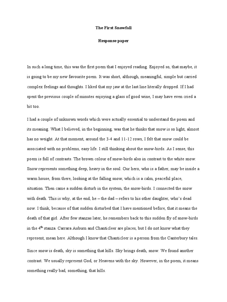 The First Snowfall: A Poem About Loss and Finding Peace | PDF