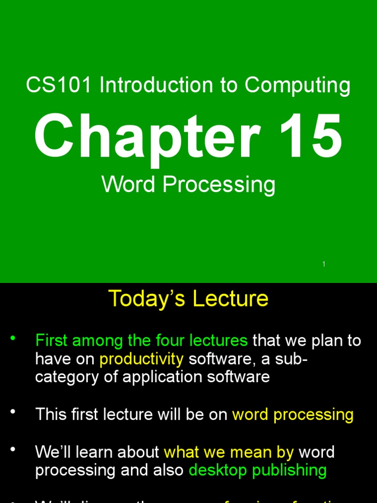 Chapter 15 Word Processing | PDF | Word Processor | Media Technology