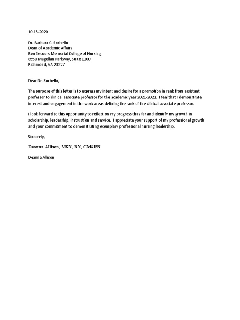 Promotion in Rank Letter D Allison | PDF