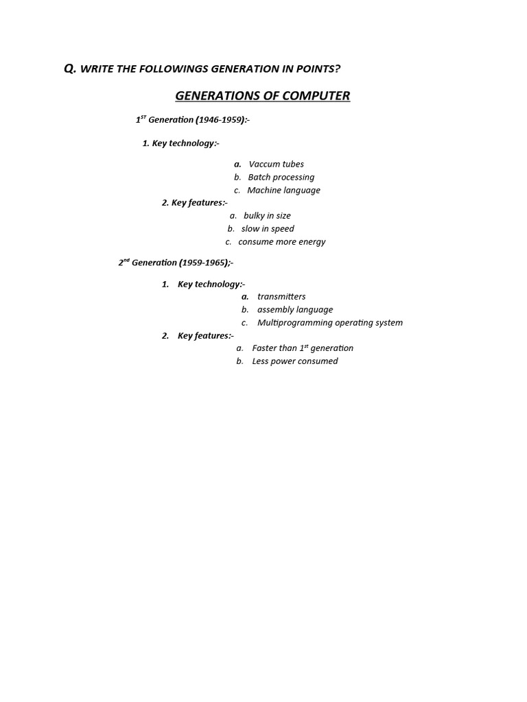 Generation of Computer | PDF