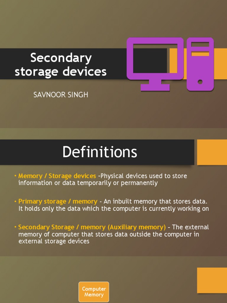 Overview of Secondary Storage Devices | PDF