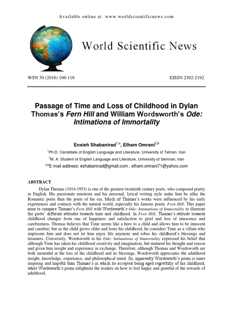 Passage of Time and Loss of Childhood in Dylan | PDF | Childhood | Poetry