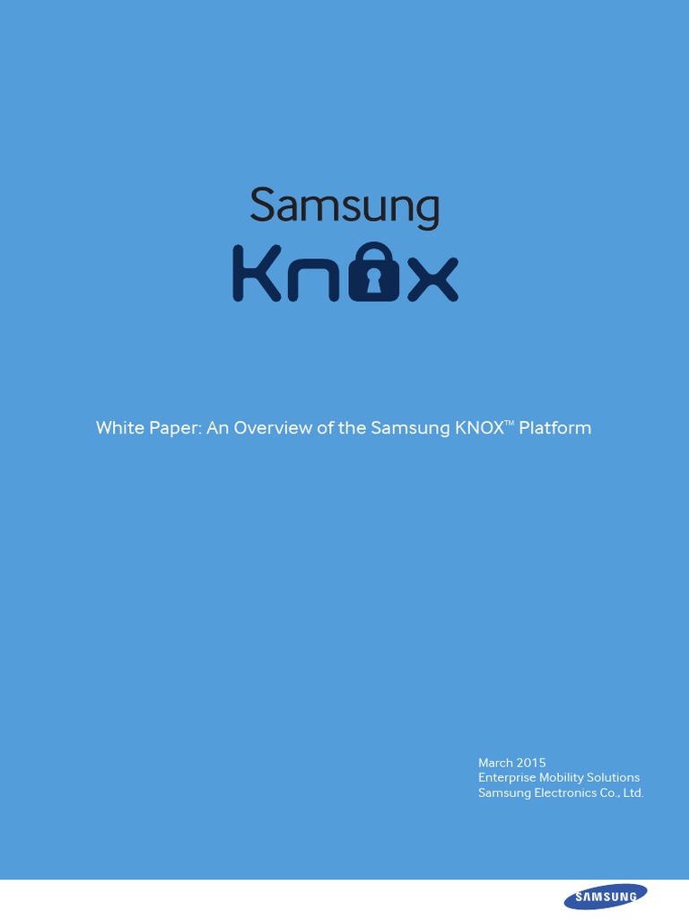 An Overview of The Samsung KNOX Platform | PDF | Virtual Private ...