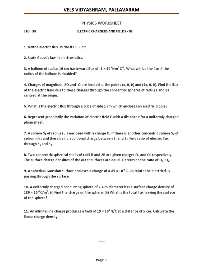 XII Ch. 01 Worksheet - 2 | PDF