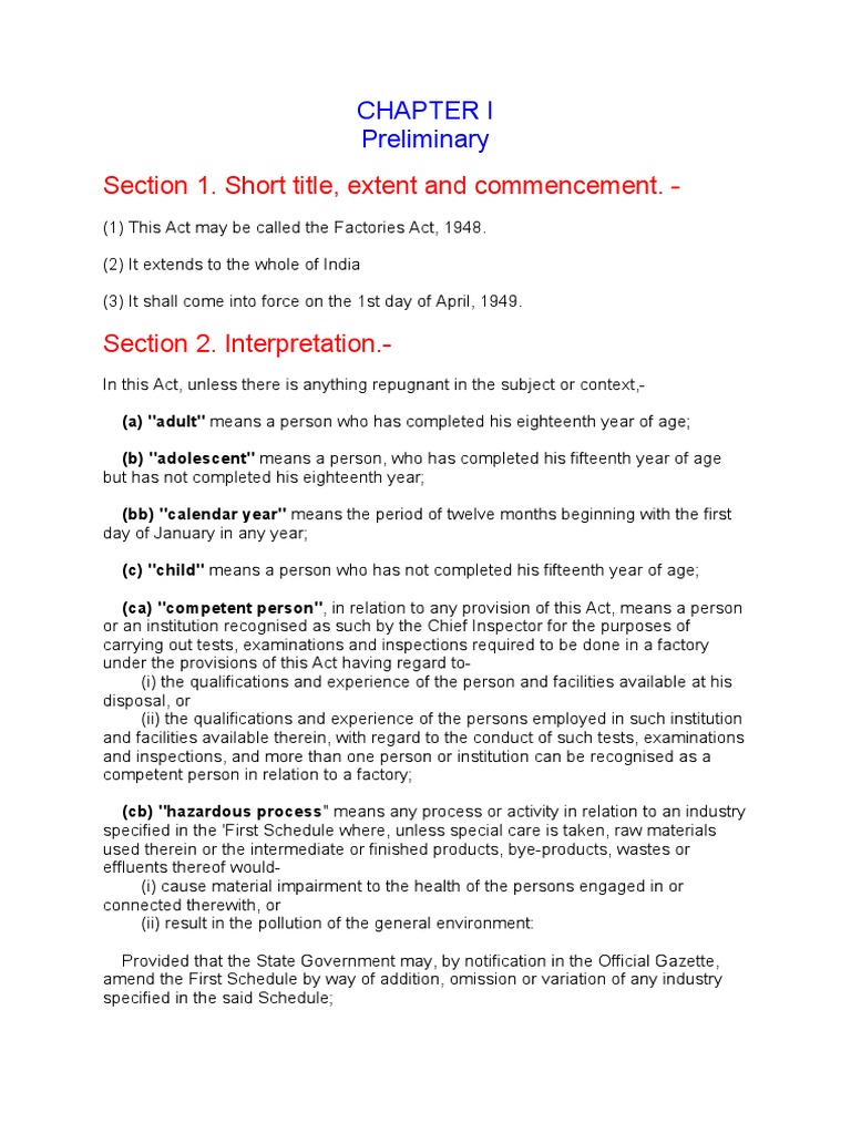 Factory Act 1948 | PDF | Belt (Mechanical) | License