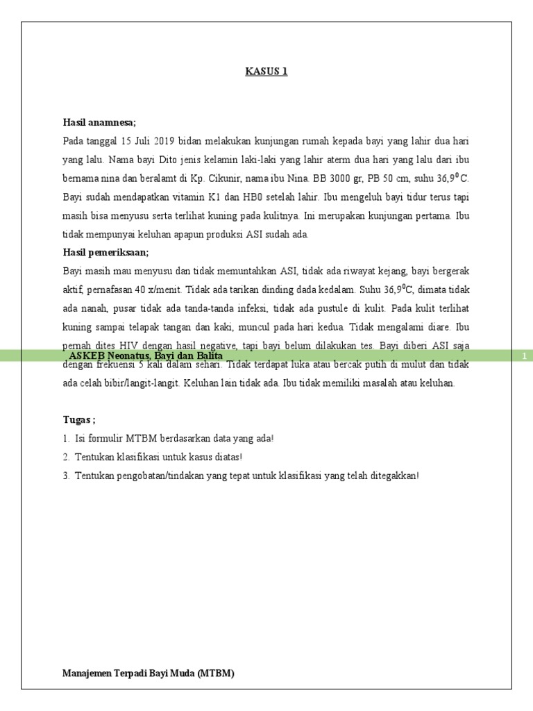 Kasus 1 MTBM | PDF