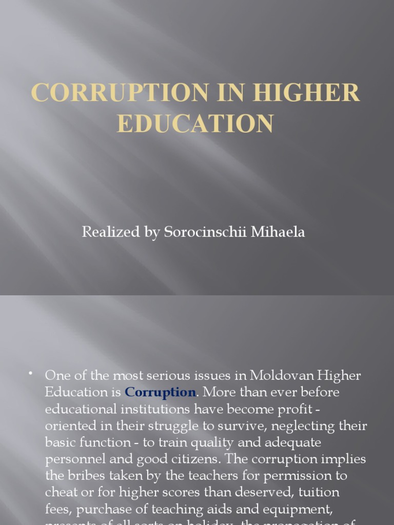 Corruption in Higher Education | Download Free PDF | Corruption ...
