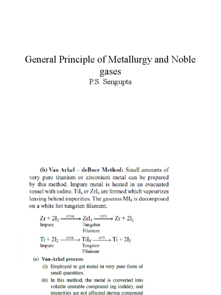 Principles of Metallurgy | PDF | Helium | Chemical Bond