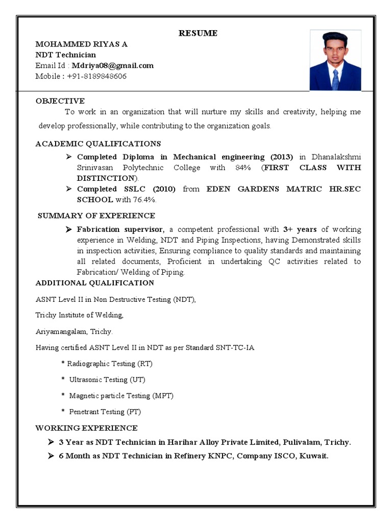 Dme and NDT Resume-2 | PDF | Nondestructive Testing | Mechanical ...