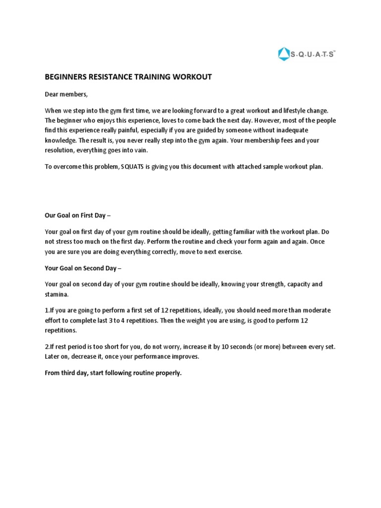 Mixed Workout Routine For Beginners PDF | PDF | Strength Training ...