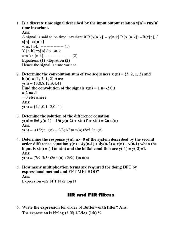 2 Marks | Descargar gratis PDF | Signal Processing | Algorithms 2 Marks | Descargar gratis PDF | Signal Processing | Algorithms