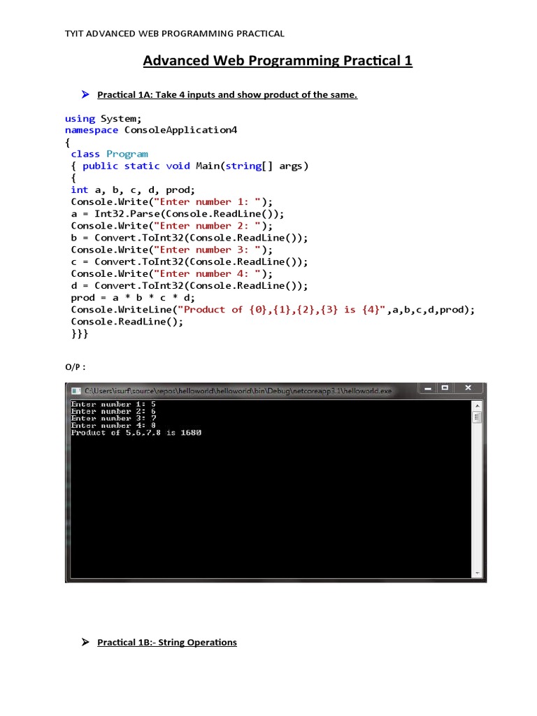 Tyit Advanced Web Programming Practical | PDF | Namespace | Fahrenheit