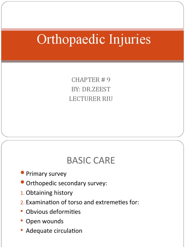 Orthopedic Injury Management Basics | PDF | Anatomical Terms Of Motion ...