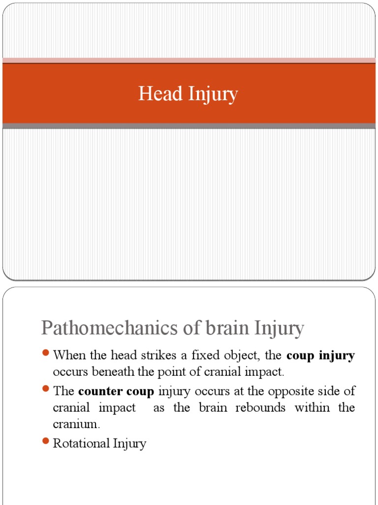 Head Injury Lect 5 | PDF | Concussion | Traumatic Brain Injury
