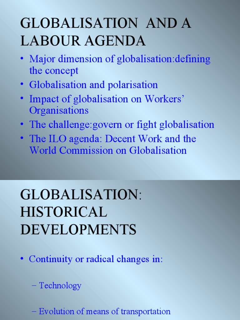 Globalisation and A Labour Agenda | PDF | Globalization | International ...