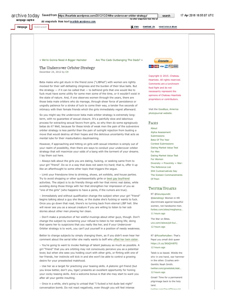 The Undercover Orbiter Strategy - Chateau Heartiste PDF | PDF