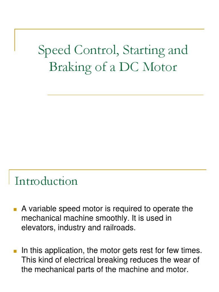 Speed Control Techniques for DC Motors | PDF | Electric Motor | Rectifier