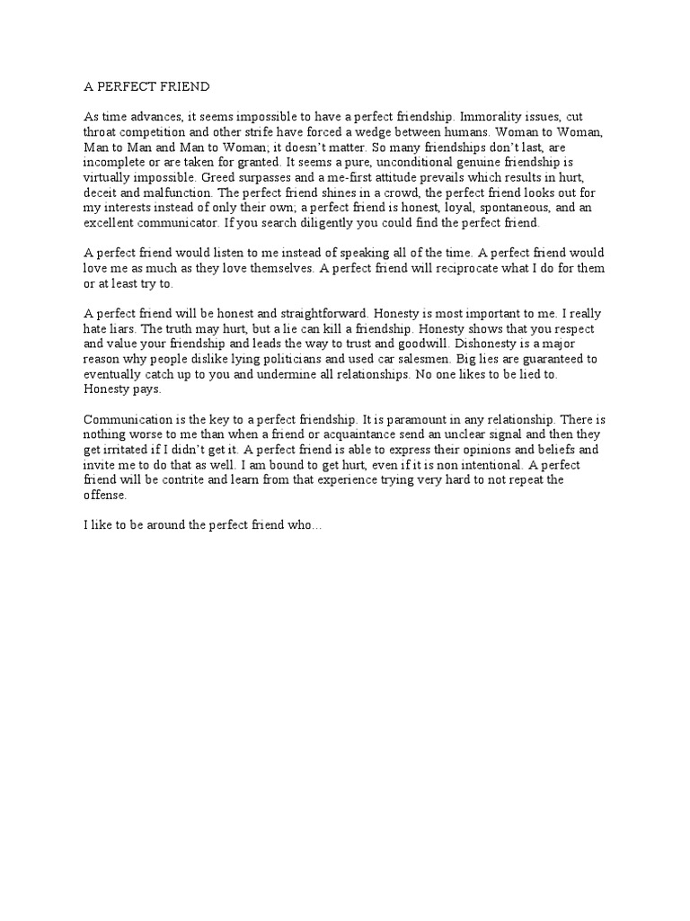 A Perfect Friend | PDF