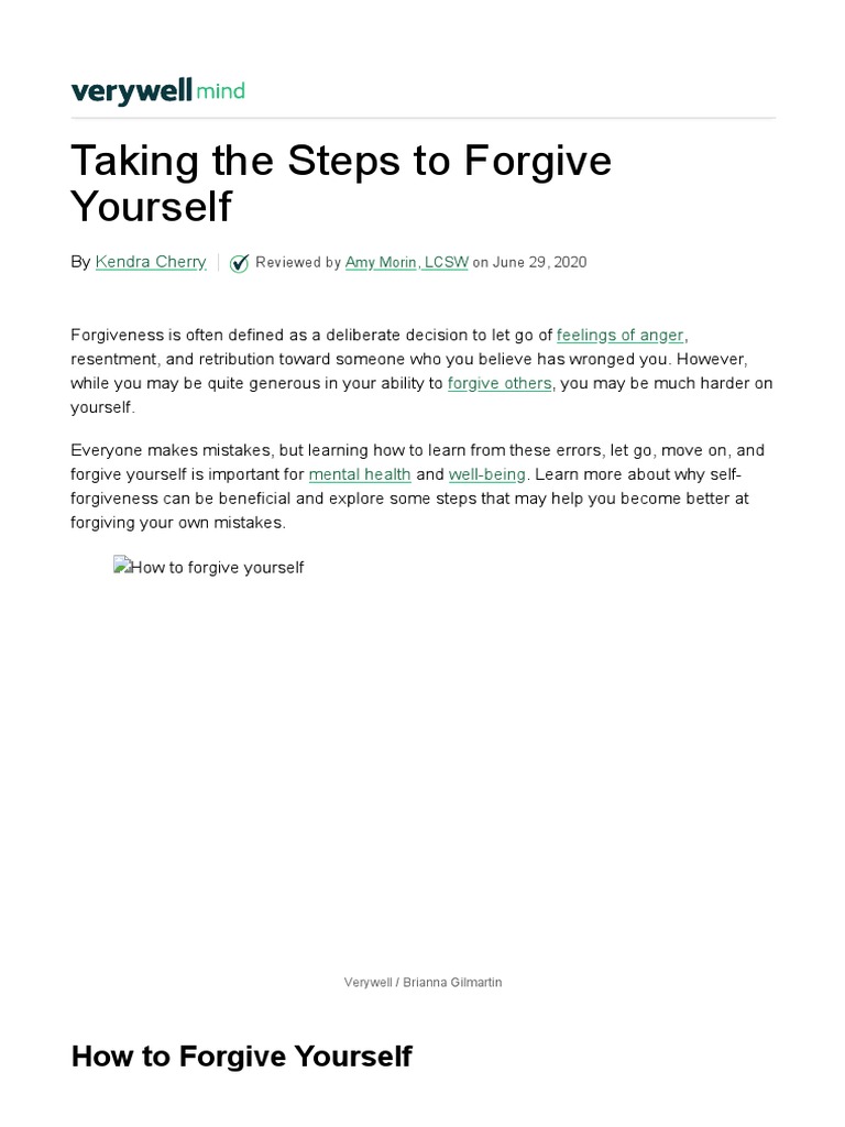 How To Forgive Yourself 4583819 PDF | PDF | Guilt (Emotion) | Forgiveness
