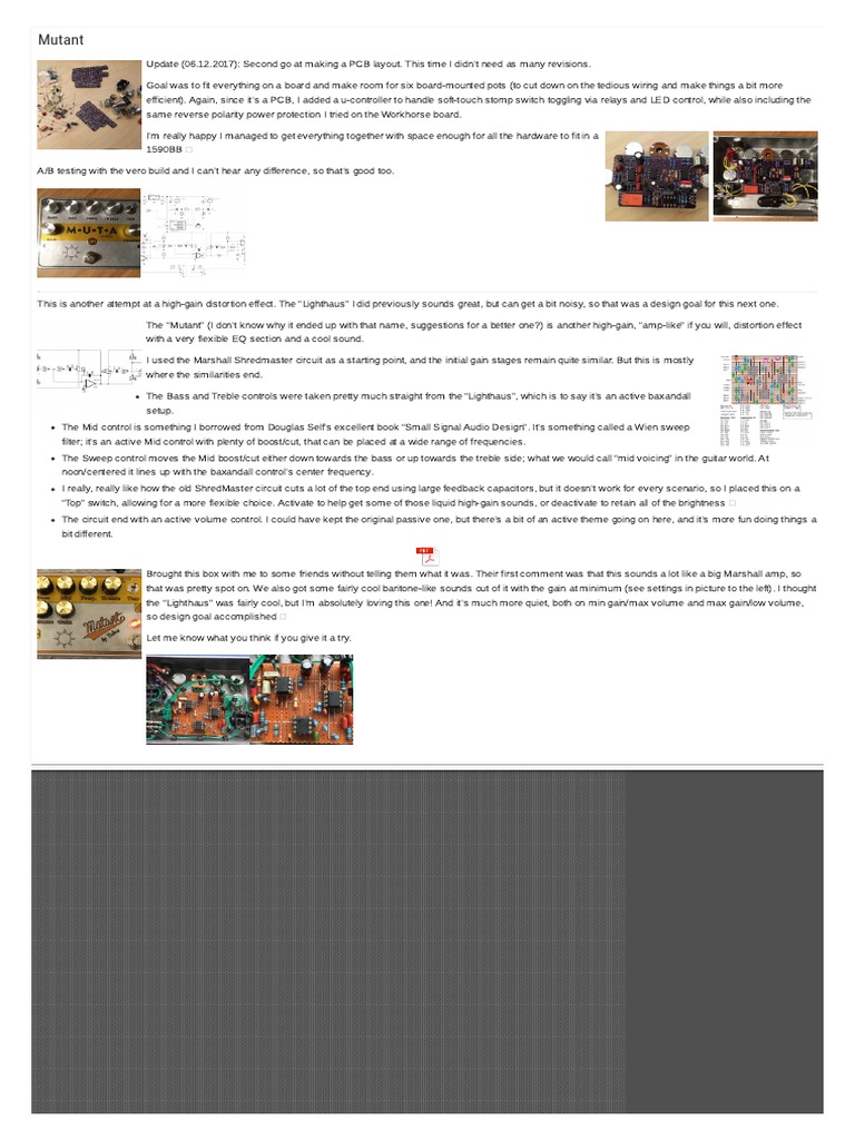 Mutant - SabroTone | PDF | Equalization (Audio) | Electronic Engineering