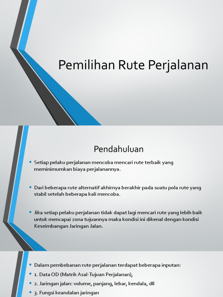 Metode Pemilihan Rute Perjalanan | PDF | Teknologi & Rekayasa