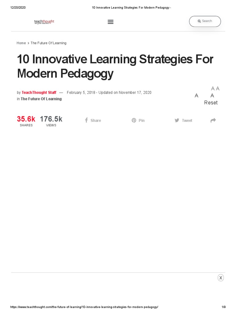 10 Innovative Learning Strategies For Modern Pedagogy PDF | PDF ...