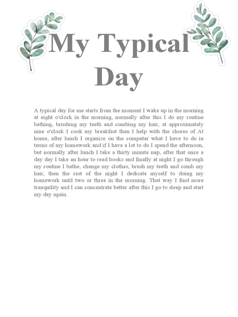 My Typical Day | PDF