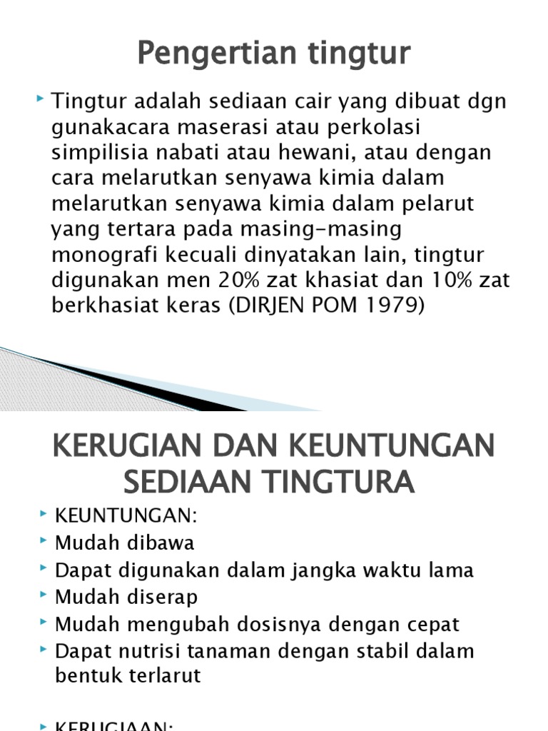 Pengertian Tingtur | PDF