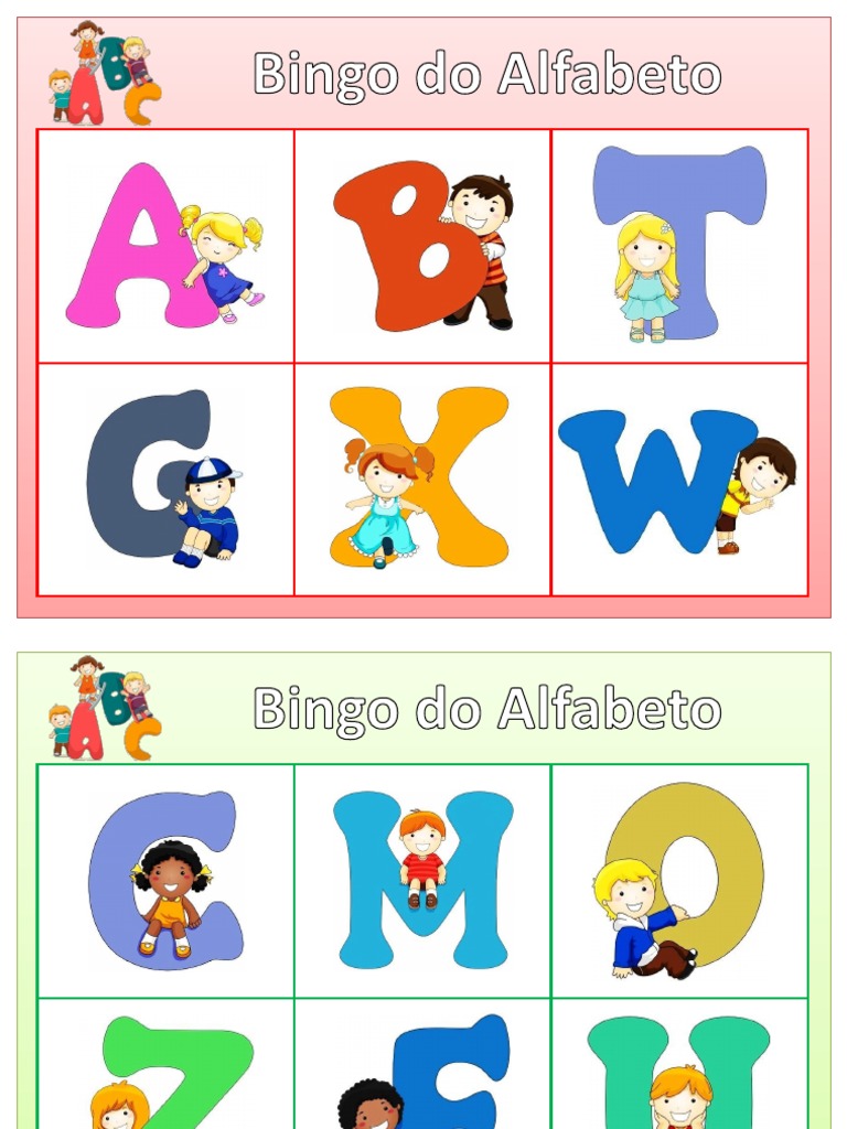 Fichas BINGO do Alfabeto - (PDF)