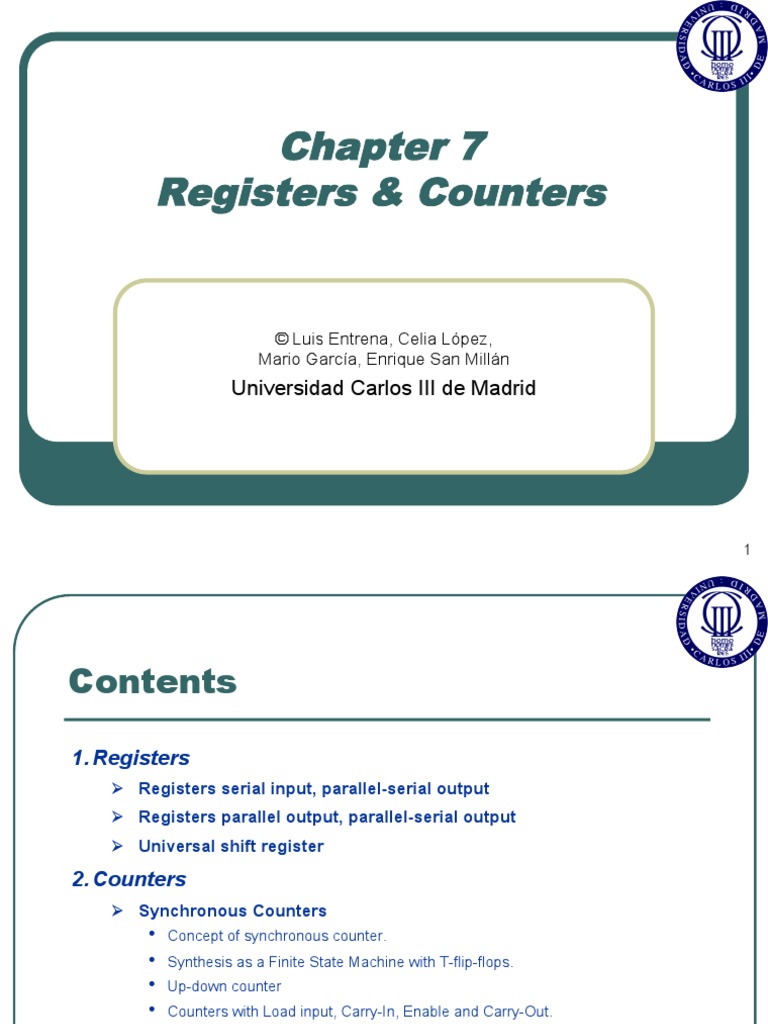 Registers & Counters: Universidad Carlos III de Madrid | PDF | Information And Communications ...