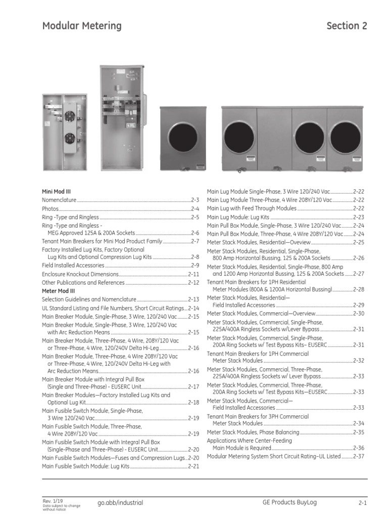 02 - GE Products BuyLog - ModularMetering | PDF | Ac Power Plugs And ...