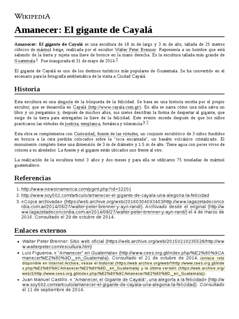 Amanecer El Gigante de Cayalá | PDF | Escultura | Internet